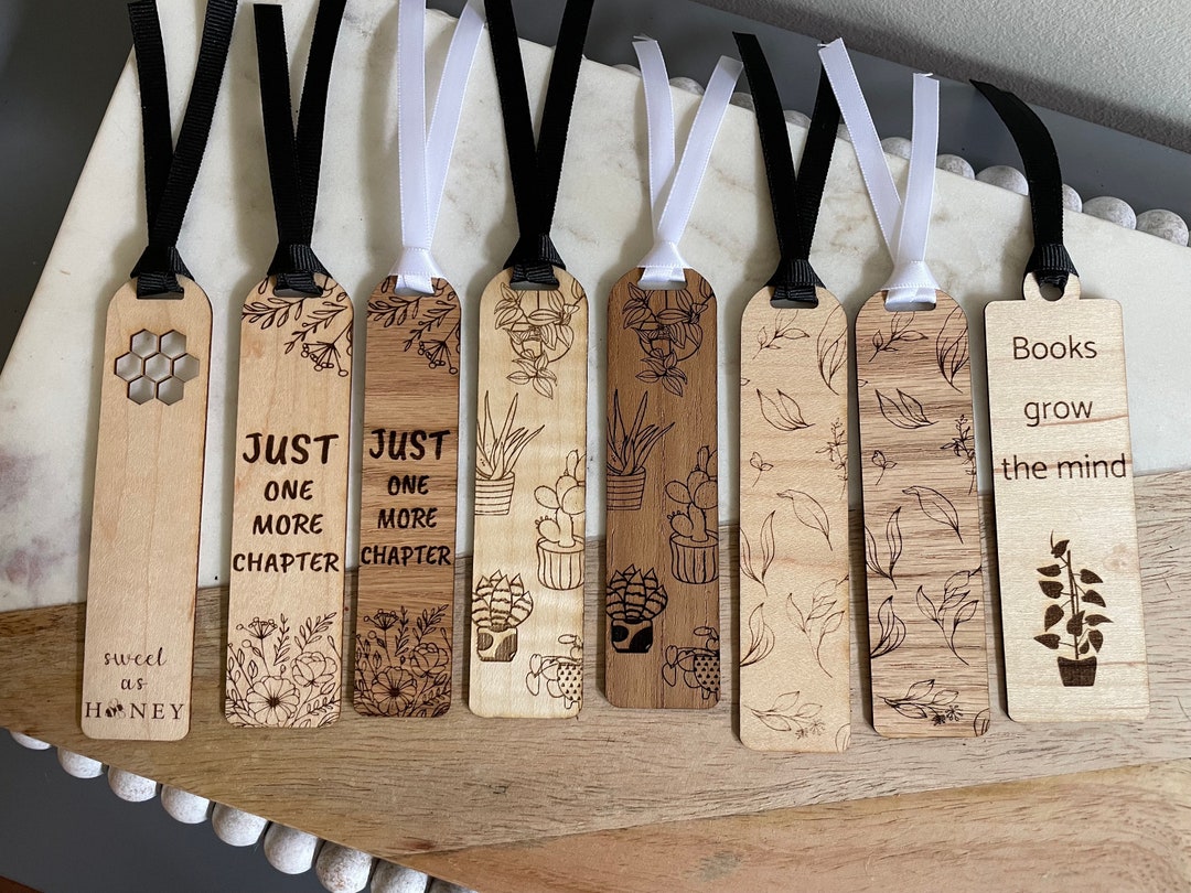 NEW* Bookmarks Real Wood Engraved Veneer - Etsy