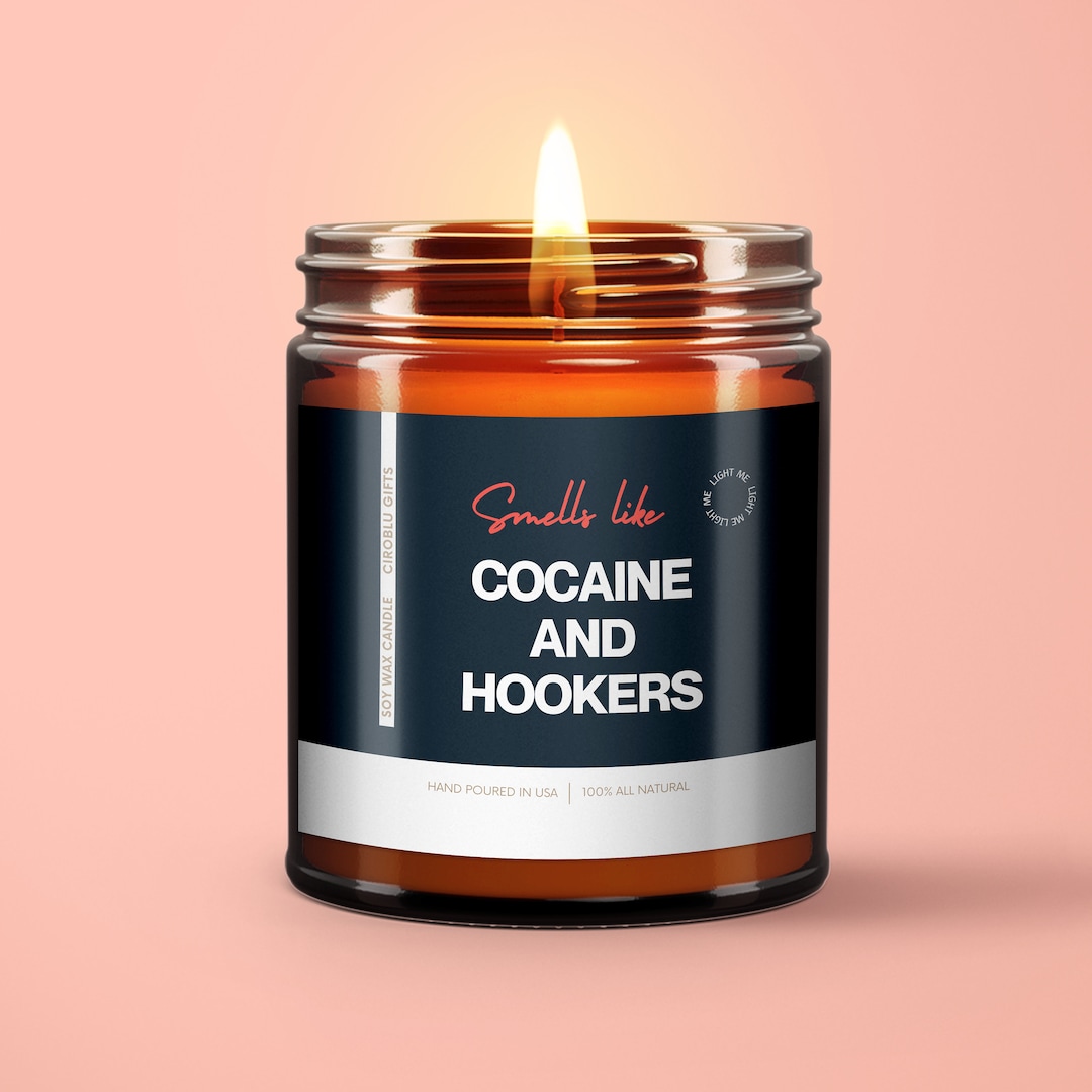 Funny Bday Gift Cocaine & Hookers Candle Adult Humor Candle Gift Custom ...