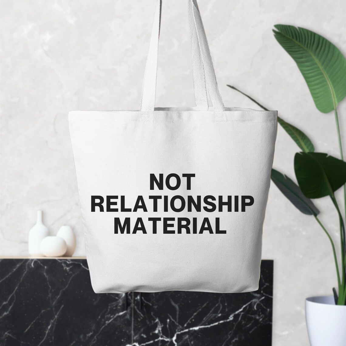 Funny Oversized Cotton Canvas Tote Bag: Relationship Humor - Etsy