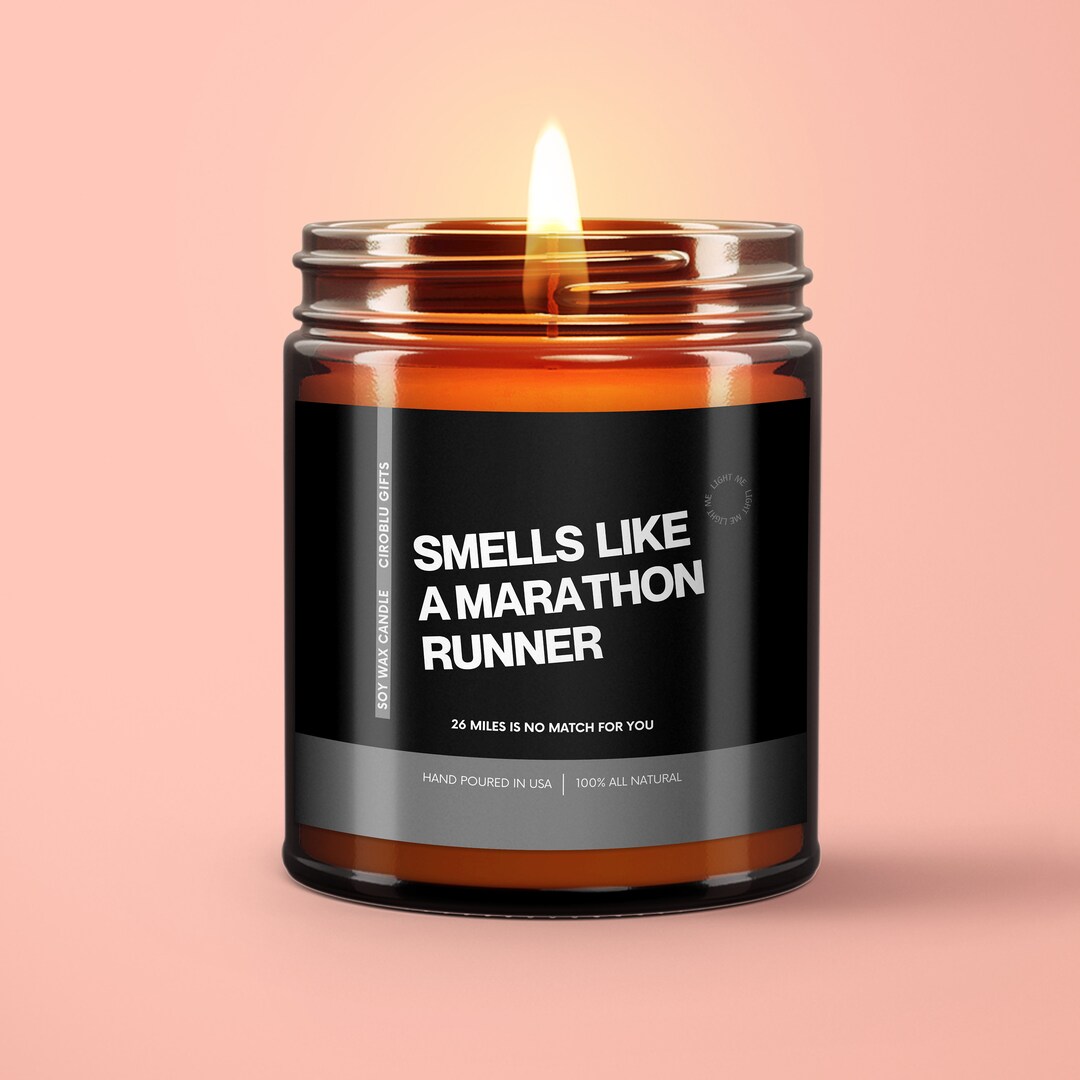 Smells Like Marathon Runner Soy Wax Candle Gift for Marathon Runner ...