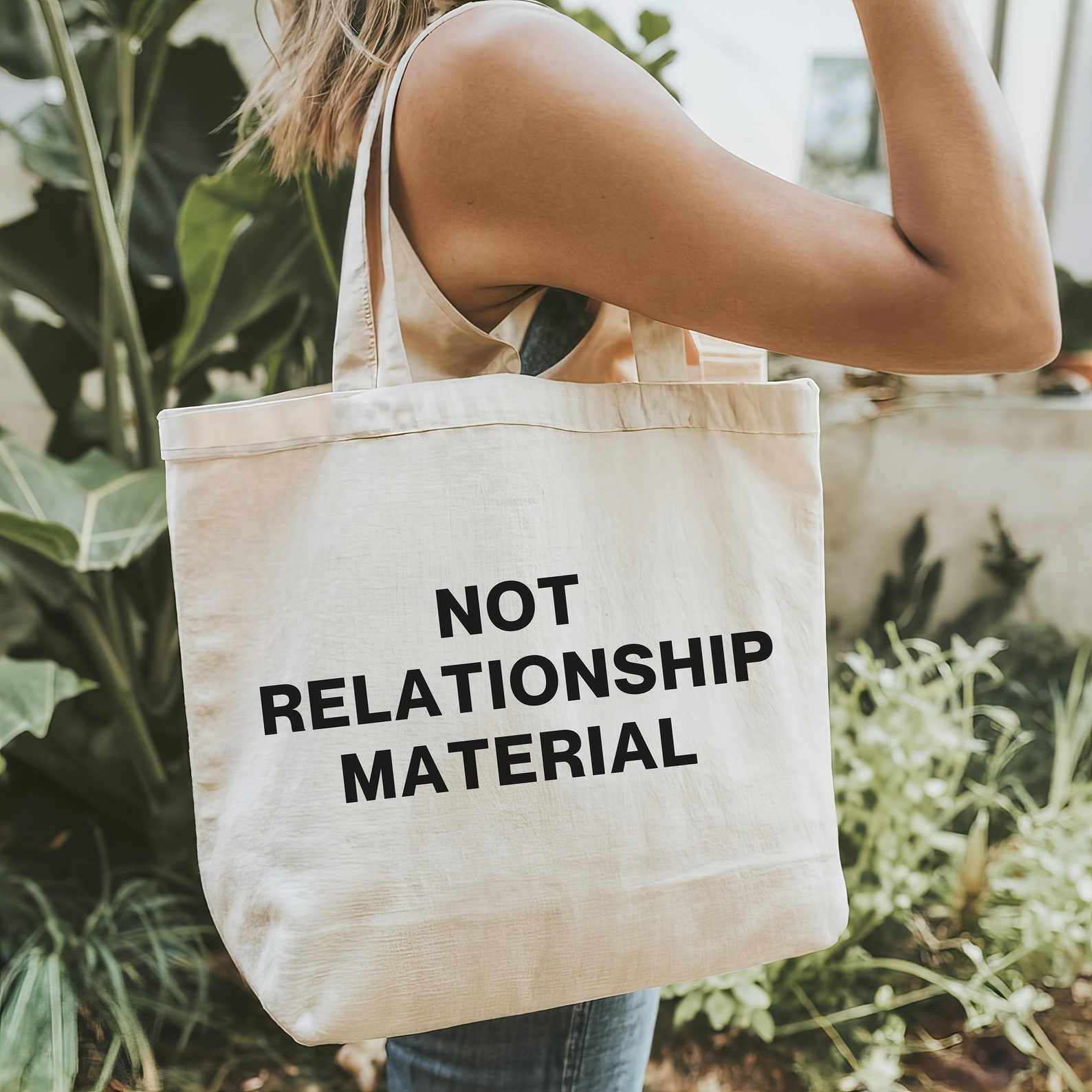 Funny Oversized Cotton Canvas Tote Bag: Relationship Humor - Etsy