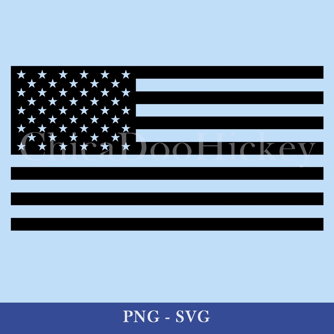 Blackout American Flag SVG, Patriotic Clipart (PNG) - Etsy
