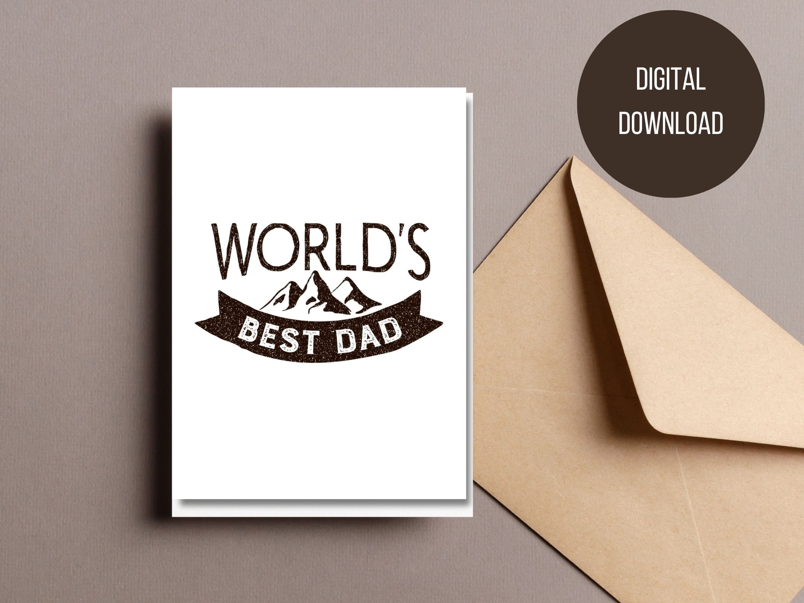 PRINTABLE Worlds Best Dad Fathers Day Carddigital Download Pdfgift for ...
