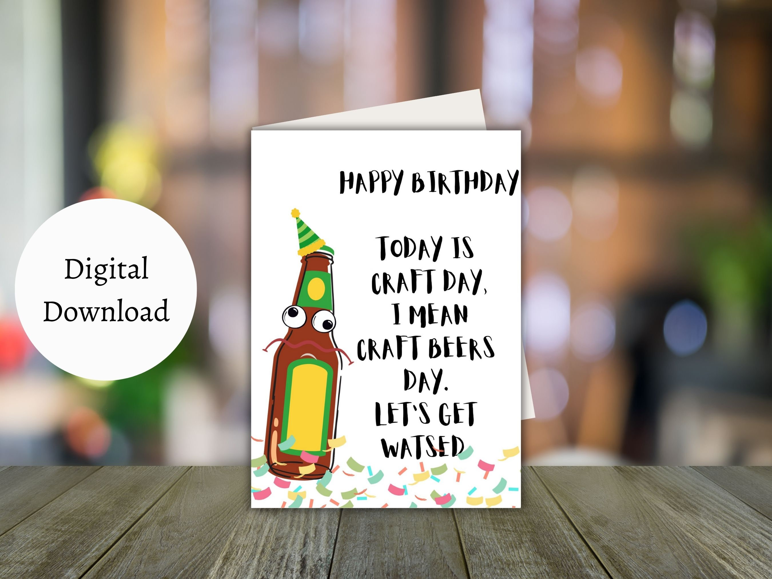 PRINTABLE Craft Beer Birthday Greeting Card|funny Birthday Card|instant ...