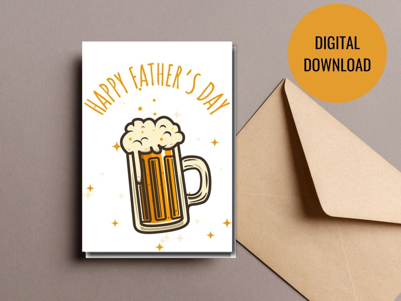 PRINTABLE Happy Father's Day Card Beer Card Template - Etsy