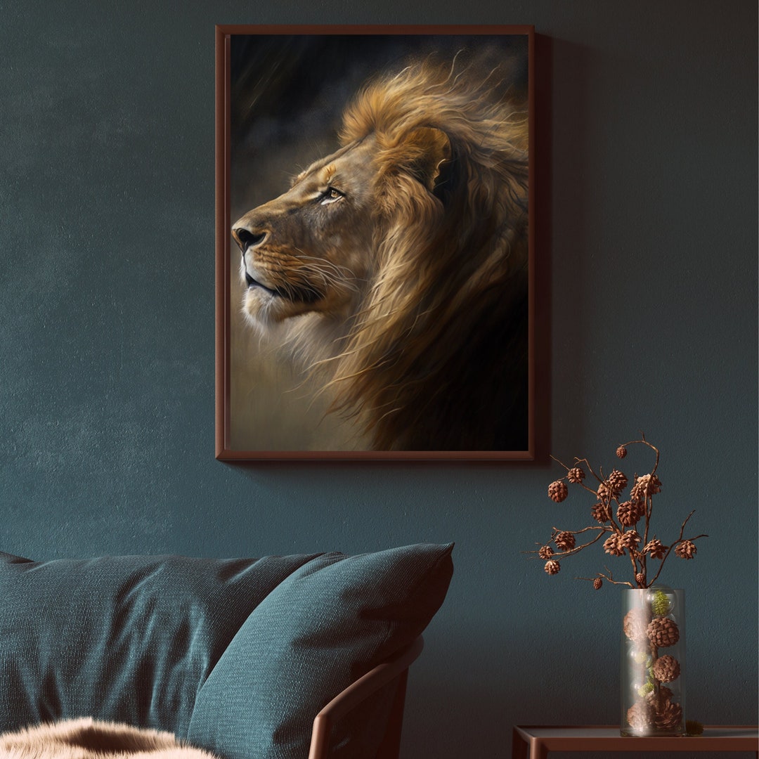 Lion of Judah Inspiration Wall Art, Jewish Home Decor, Hebrew Jewish ...