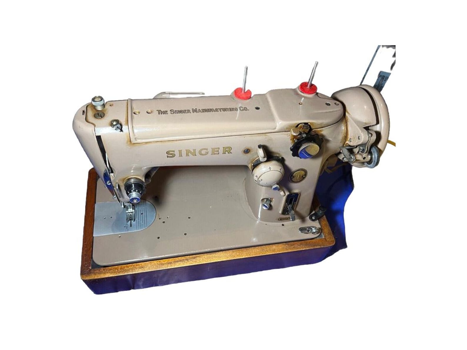 Vintage Beautiful 1956 Singer 306K Sewing Machine Zigzag Includes Original Case & Wood Base ...