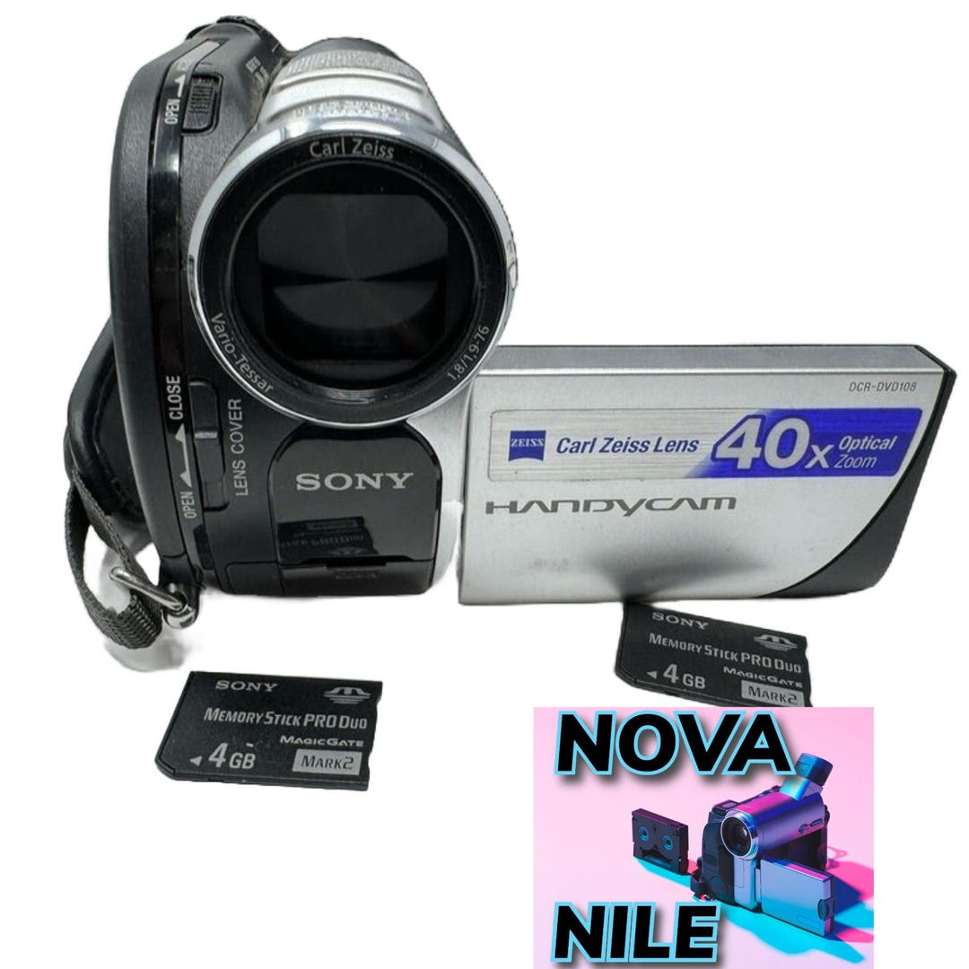 Sony DCR-DVD108 Handycam Camcorder 40x Zoom Y2K Camcorder Bundle Works ...