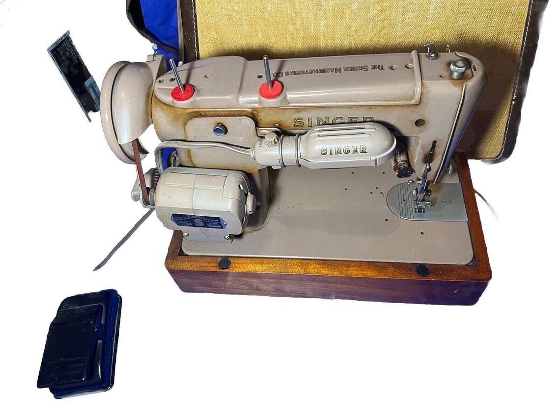 Vintage Beautiful 1956 Singer 306K Sewing Machine Zigzag Includes ...
