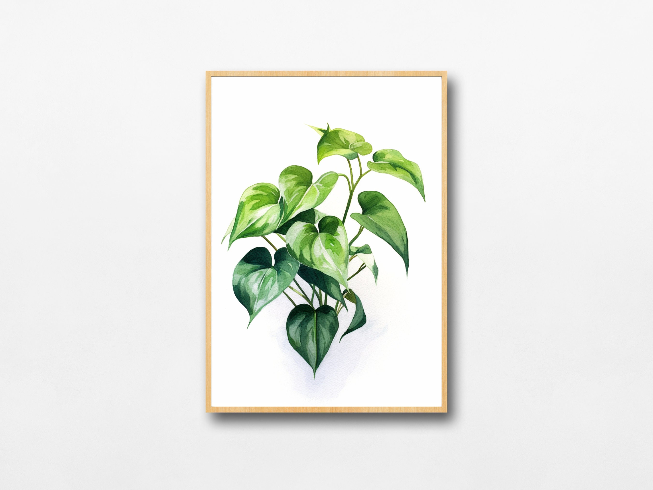 Botanical Print Watercolor Pathos Foliage Watercolor Plant - Etsy