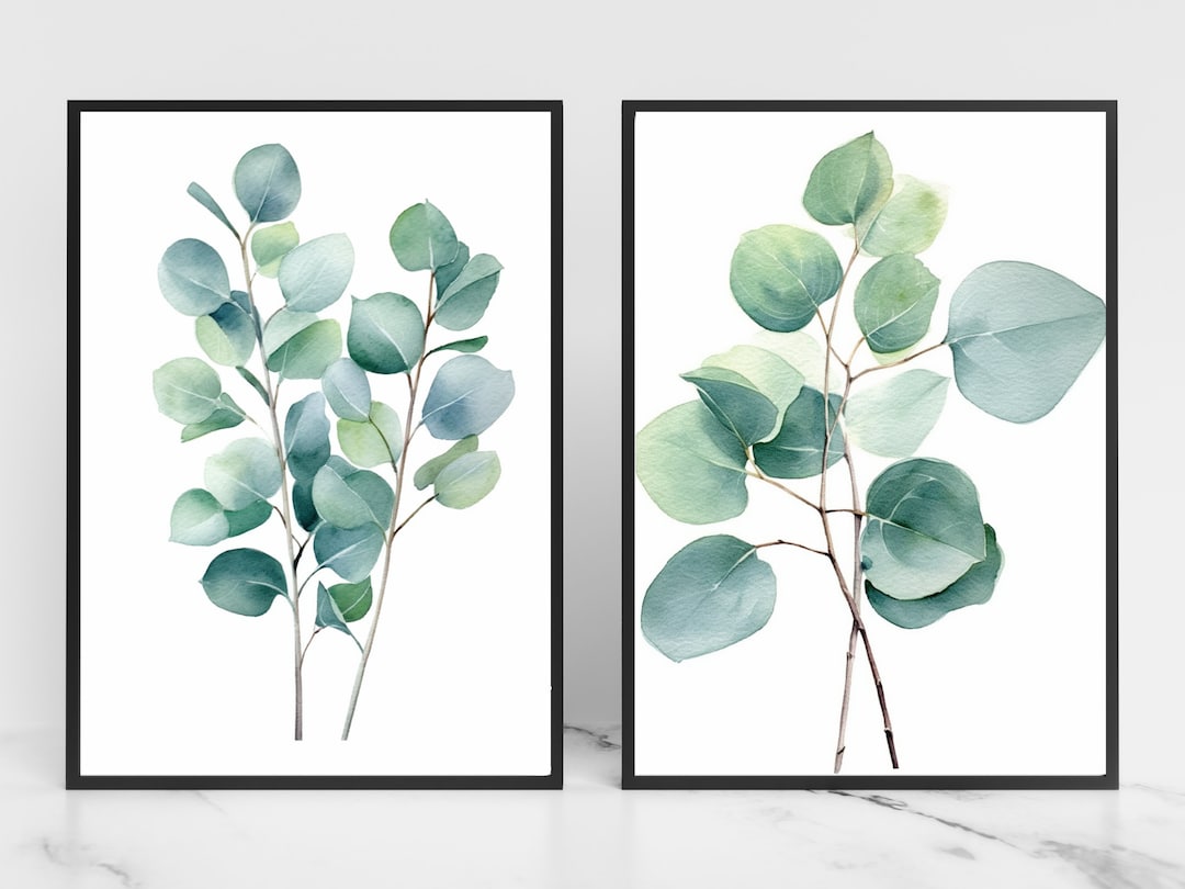 Watercolor Eucalyptus Prints, Minimalistic Art, Botanical Print Set ...