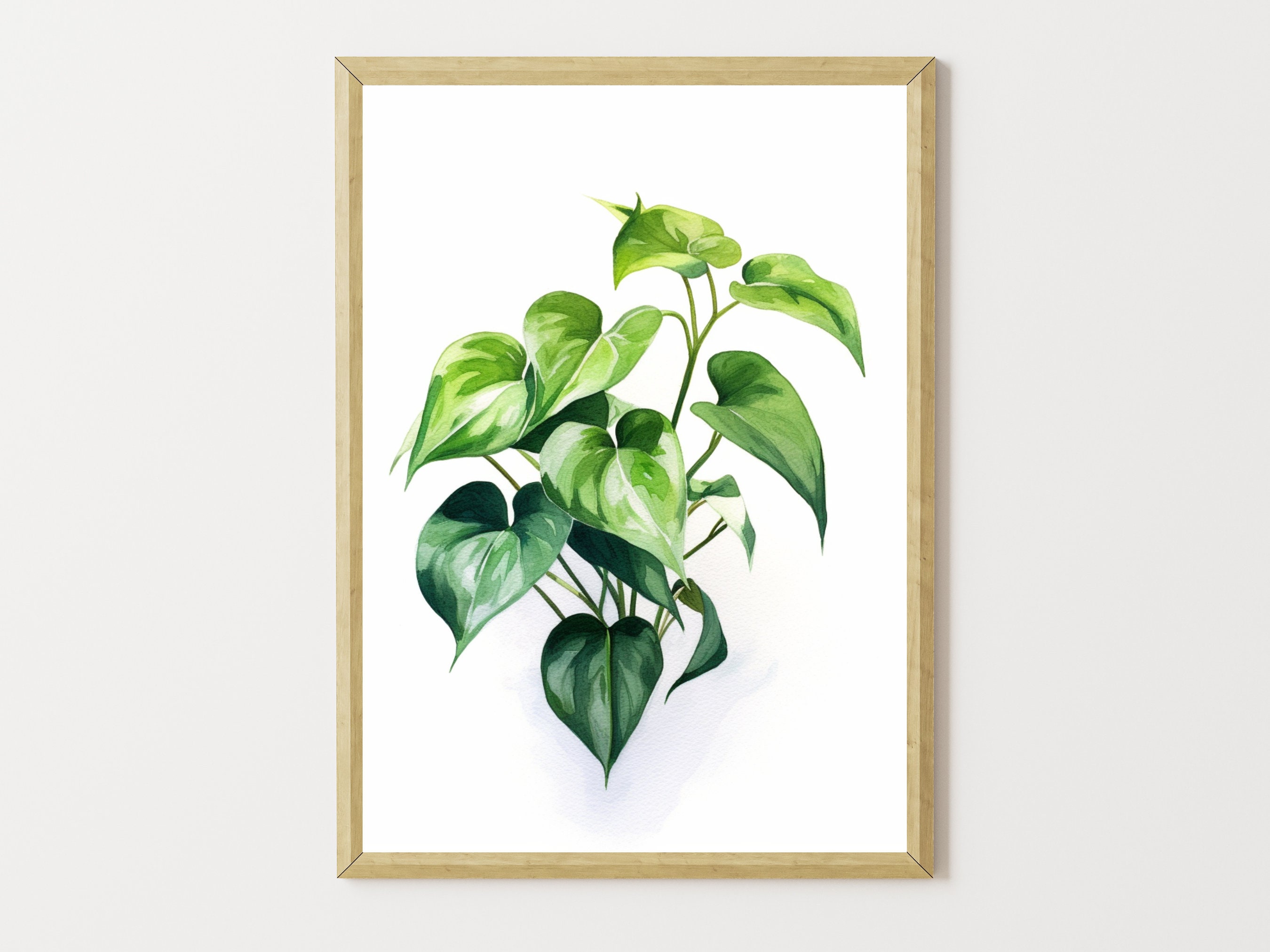 Botanical Print Watercolor Pathos Foliage Watercolor Plant - Etsy