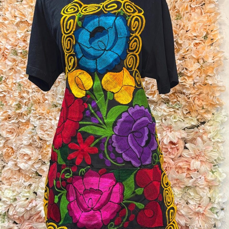 Mexican Embroidered Apron - Etsy
