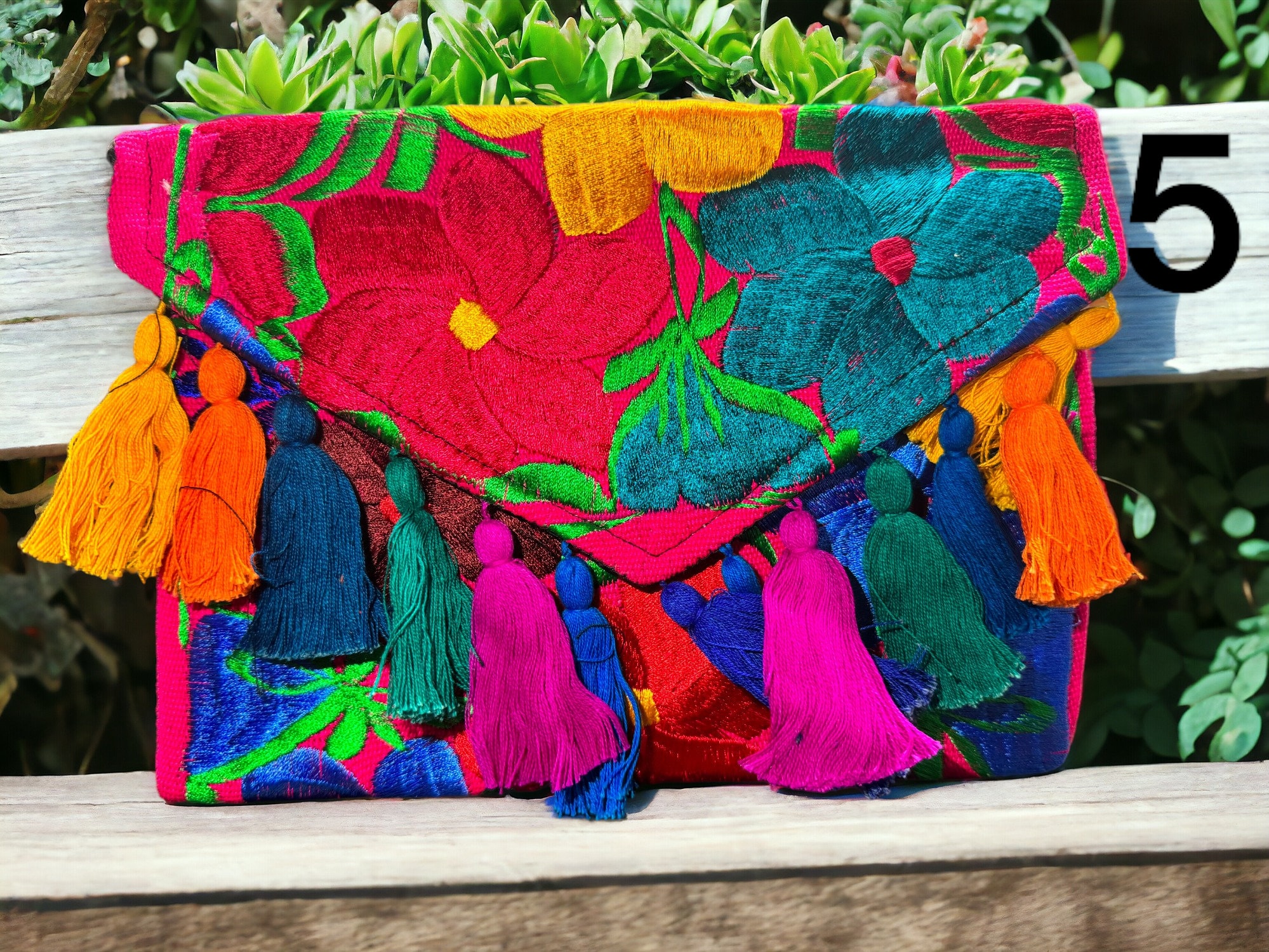 Mexican Floral Embroidered Purse. Over the Shoulder Purse. Colorful ...