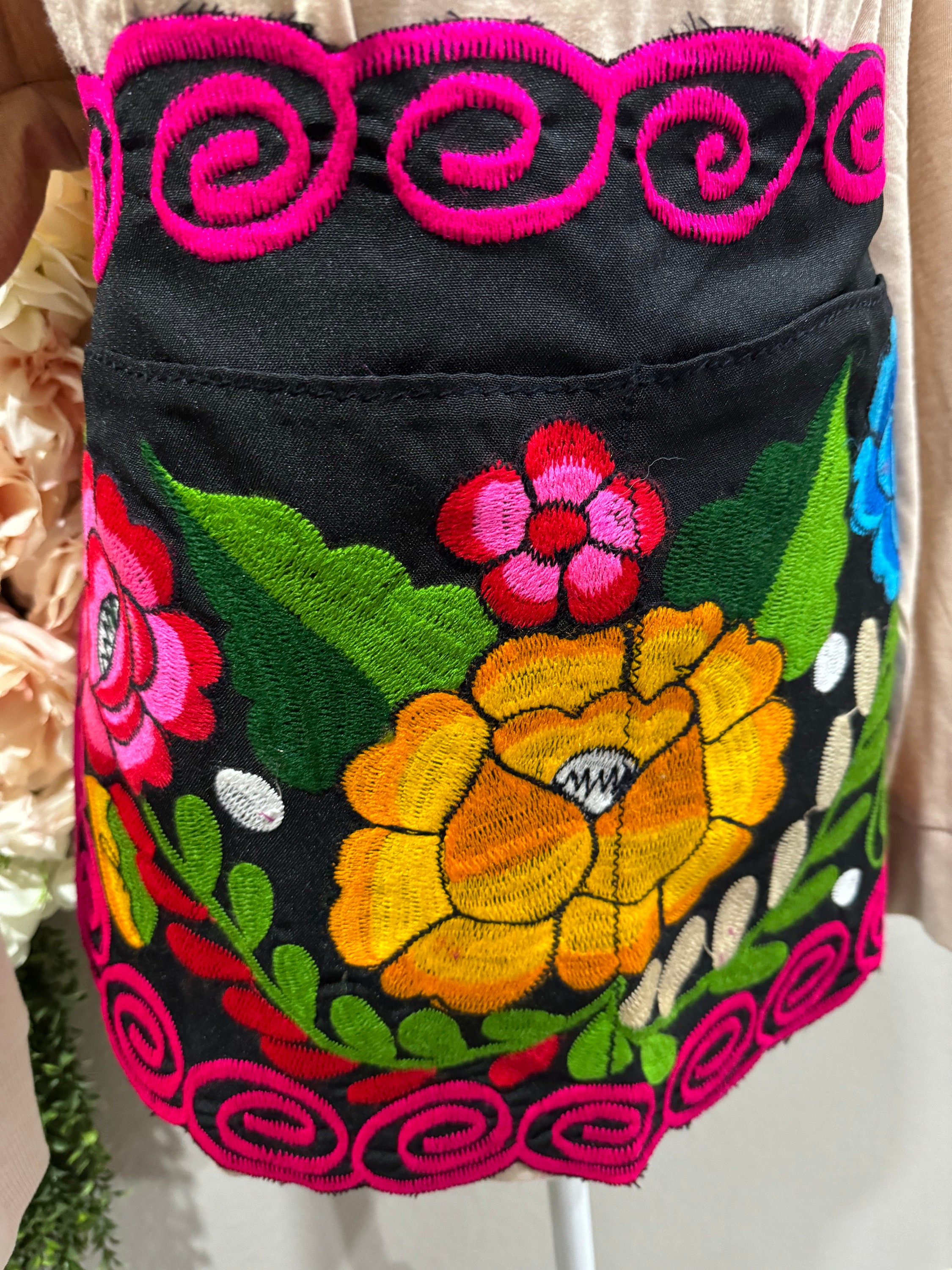 Waist Kitchen Aprons Mexican Floral Apron Handmademexican ...