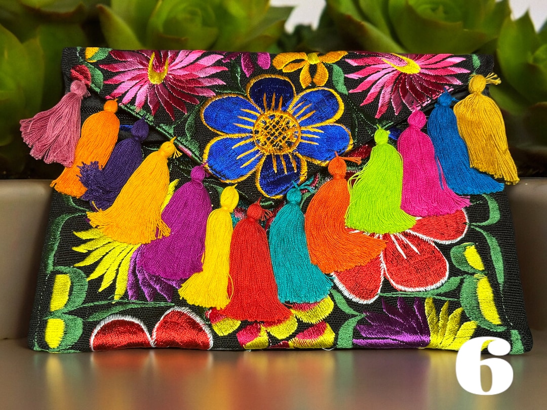 Mexican Floral Embroidered Purse. Over the Shoulder Purse. Colorful ...