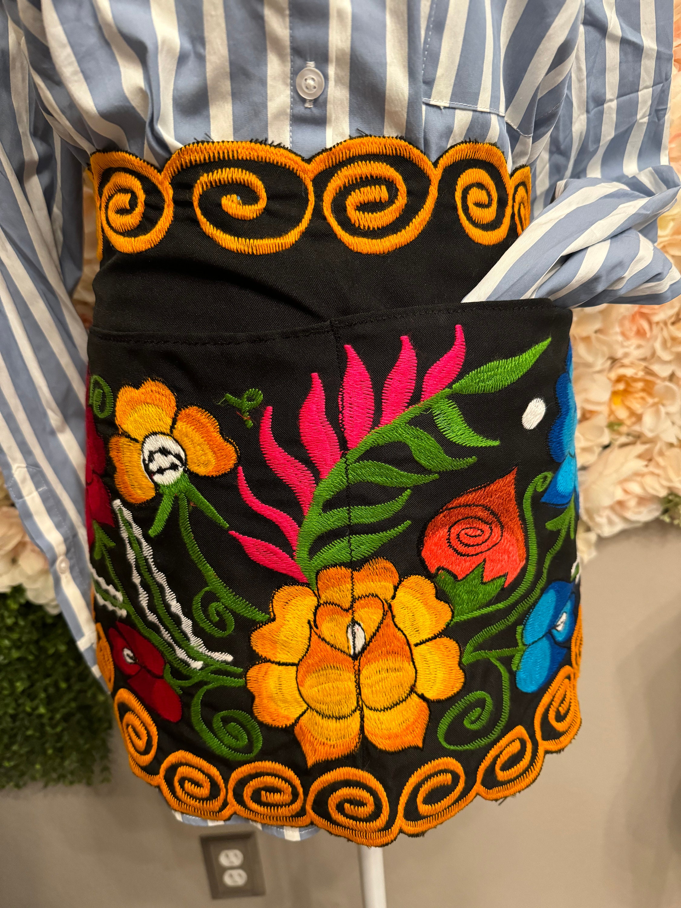 Waist Kitchen Aprons Mexican Floral Apron Handmademexican ...