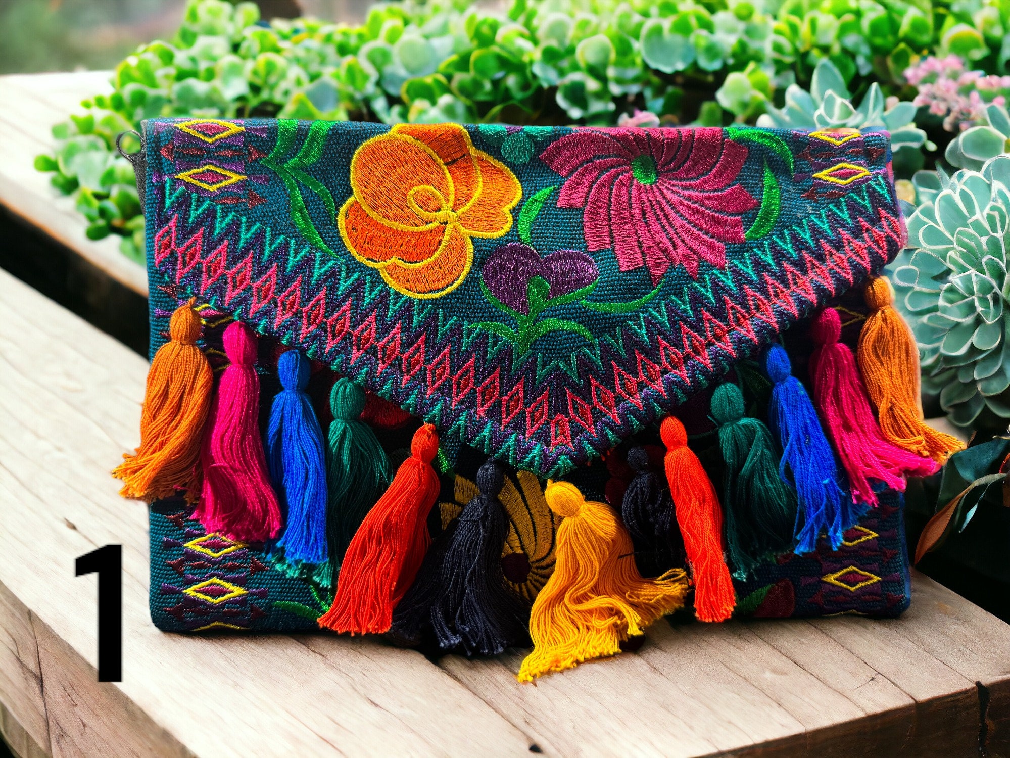 Mexican Floral Embroidered Purse. Over the Shoulder Purse. Colorful ...