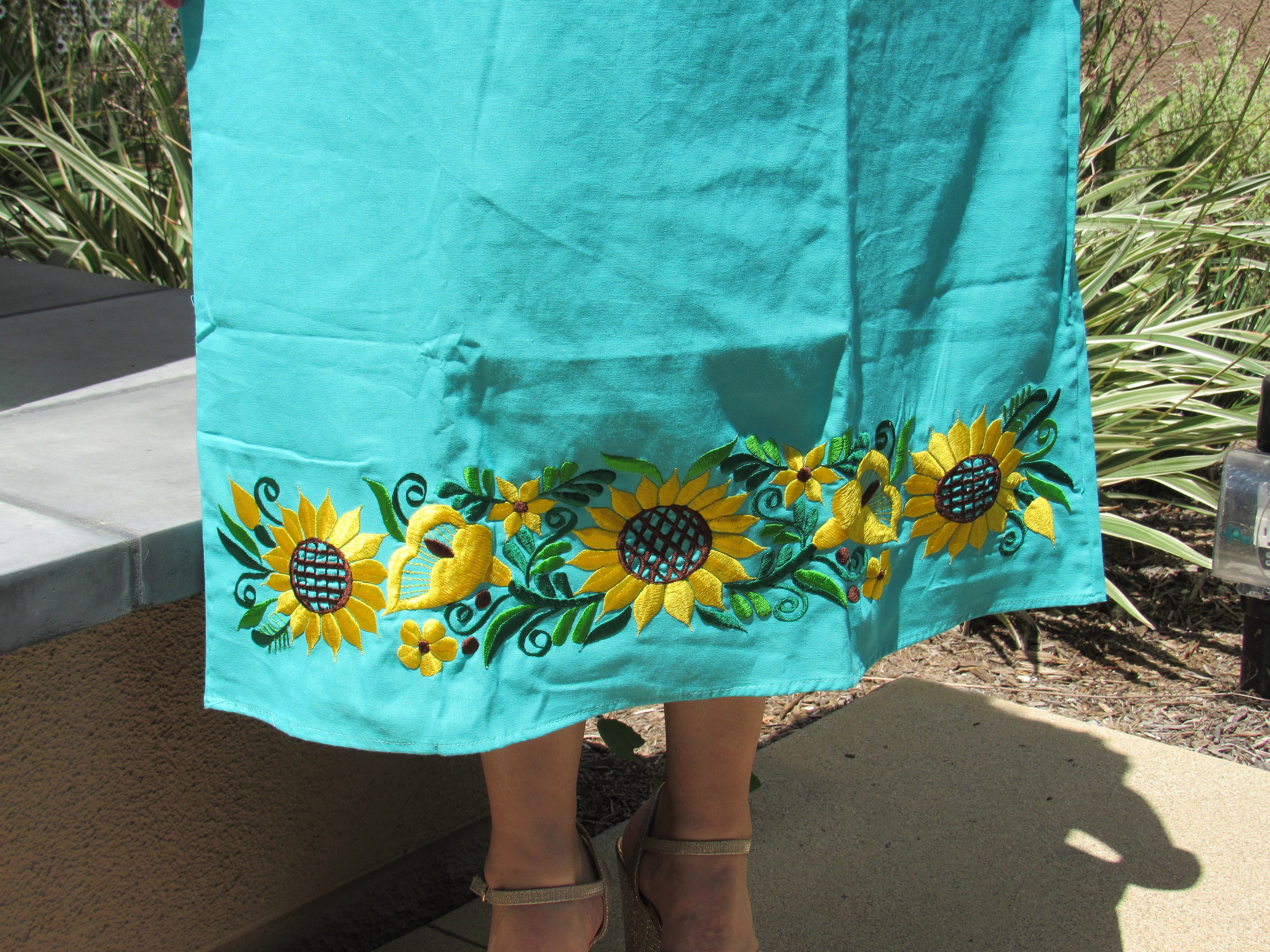 Mexican Traditional Dress. Floral Embroidered Dress. Mexican Fiesta ...