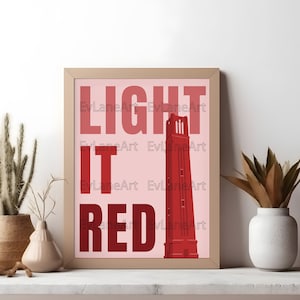 NC State Bell Tower light It Red Poster, Trendy College Poster ...