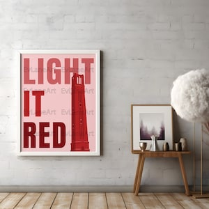 NC State Bell Tower "light It Red" Poster, Trendy College Poster ...