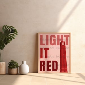 NC State Bell Tower "light It Red" Poster, Trendy College Poster ...