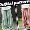 Wide Leg Trousers Sewing Pattern, Skirt Pants Digital Pattern, Sizes S ...