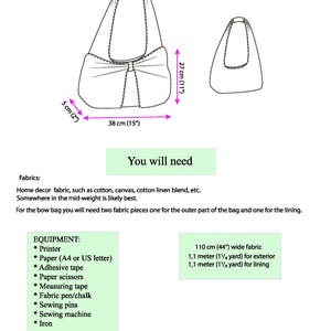Bow Bag Sewing Pattern, Shoulder Bag Instant PDF - Etsy