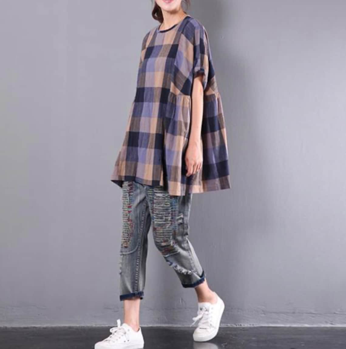 Boxy Top Sewing Pattern, Oversized Boho Top PDF Download Sizes XS-XXL ...