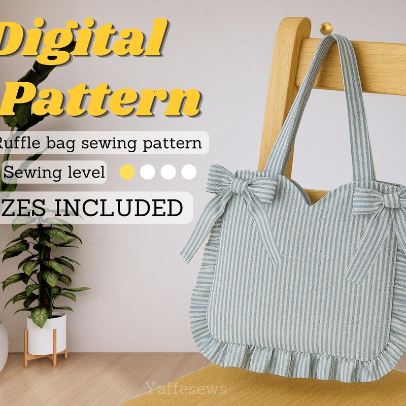 Ruffle Tote Bag - Etsy