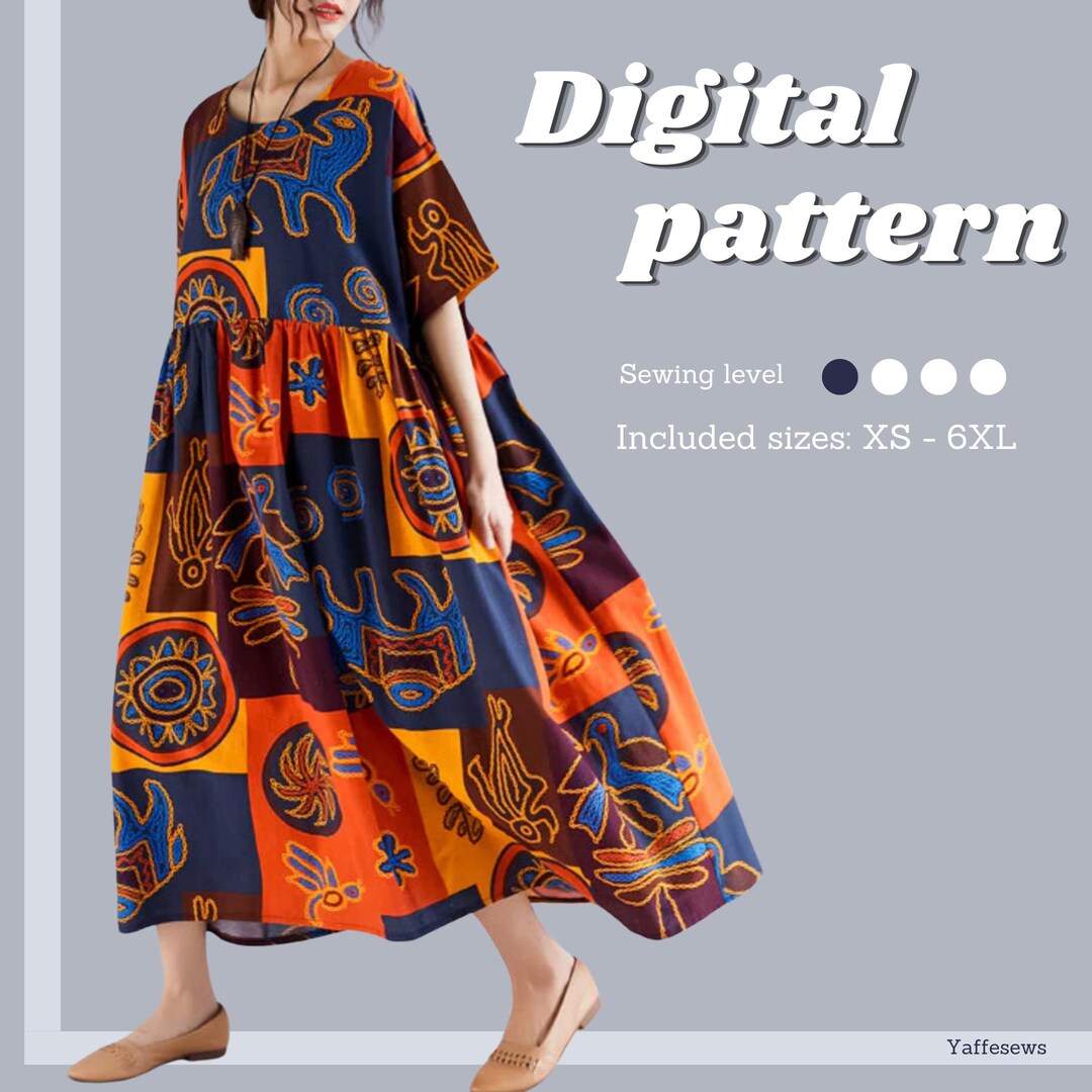 Ruffle Dress Sewing Pattern, 2 Dresses and 4 Tops in 1 Sewing Pattern ...