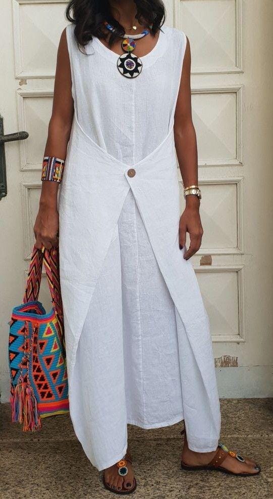 Wrap Dress Sewing Pattern, Sleeveless Boho Dress, Digital Pattern Pdf ...