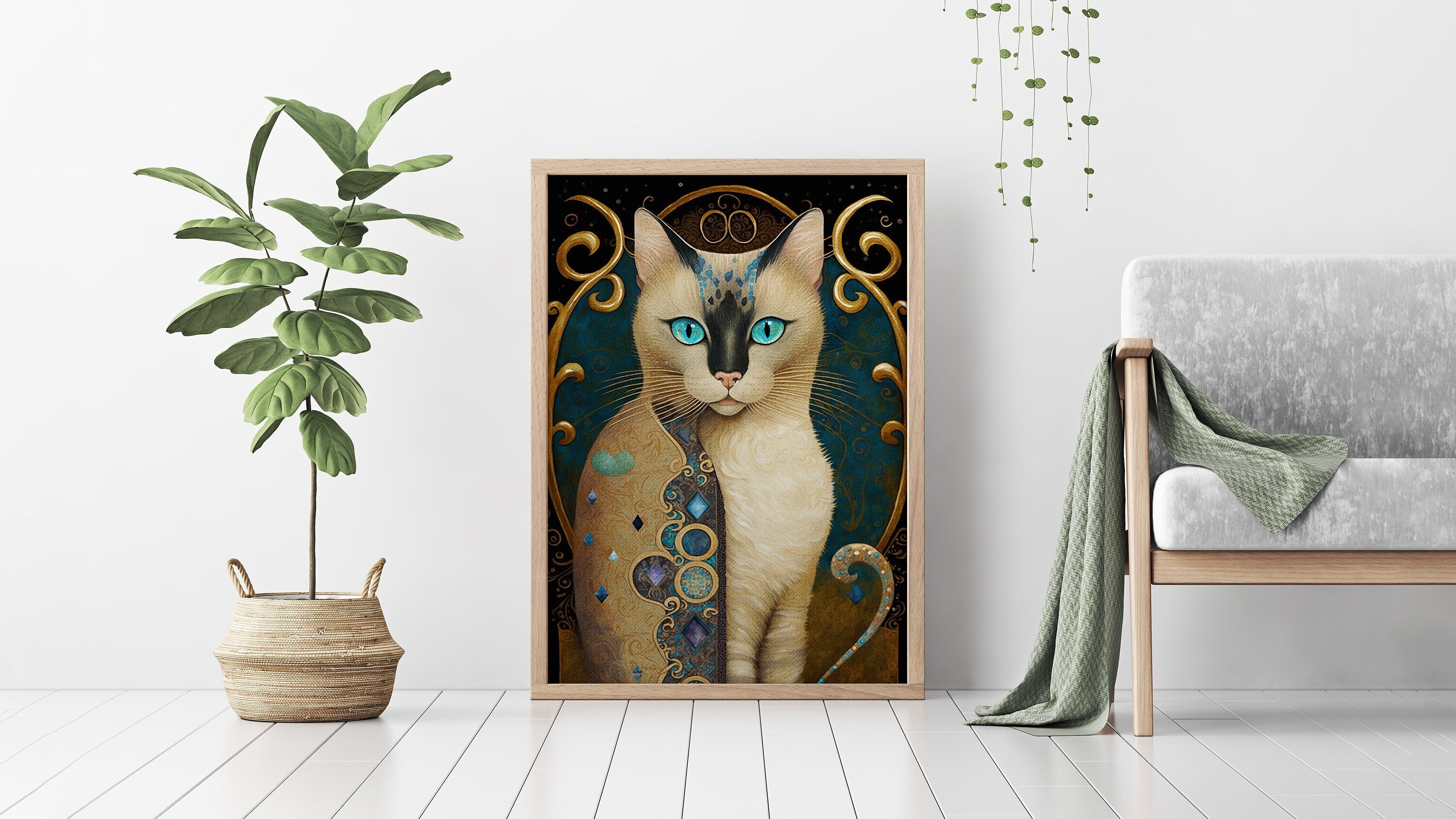 Gustav Klimt Cat Painting Digital Download Home Decor Cat Art - Etsy UK