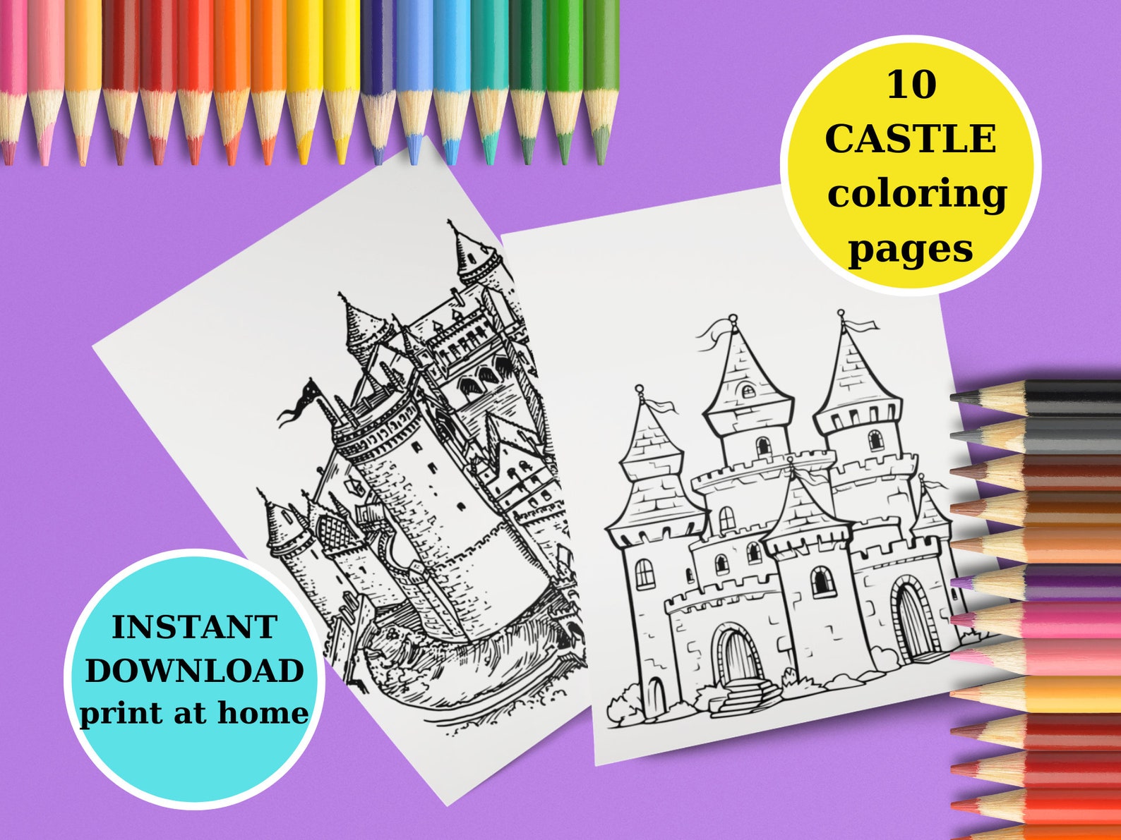 Medieval Castle Coloring Pages for Kids | Fun Illustrations (PDF ...