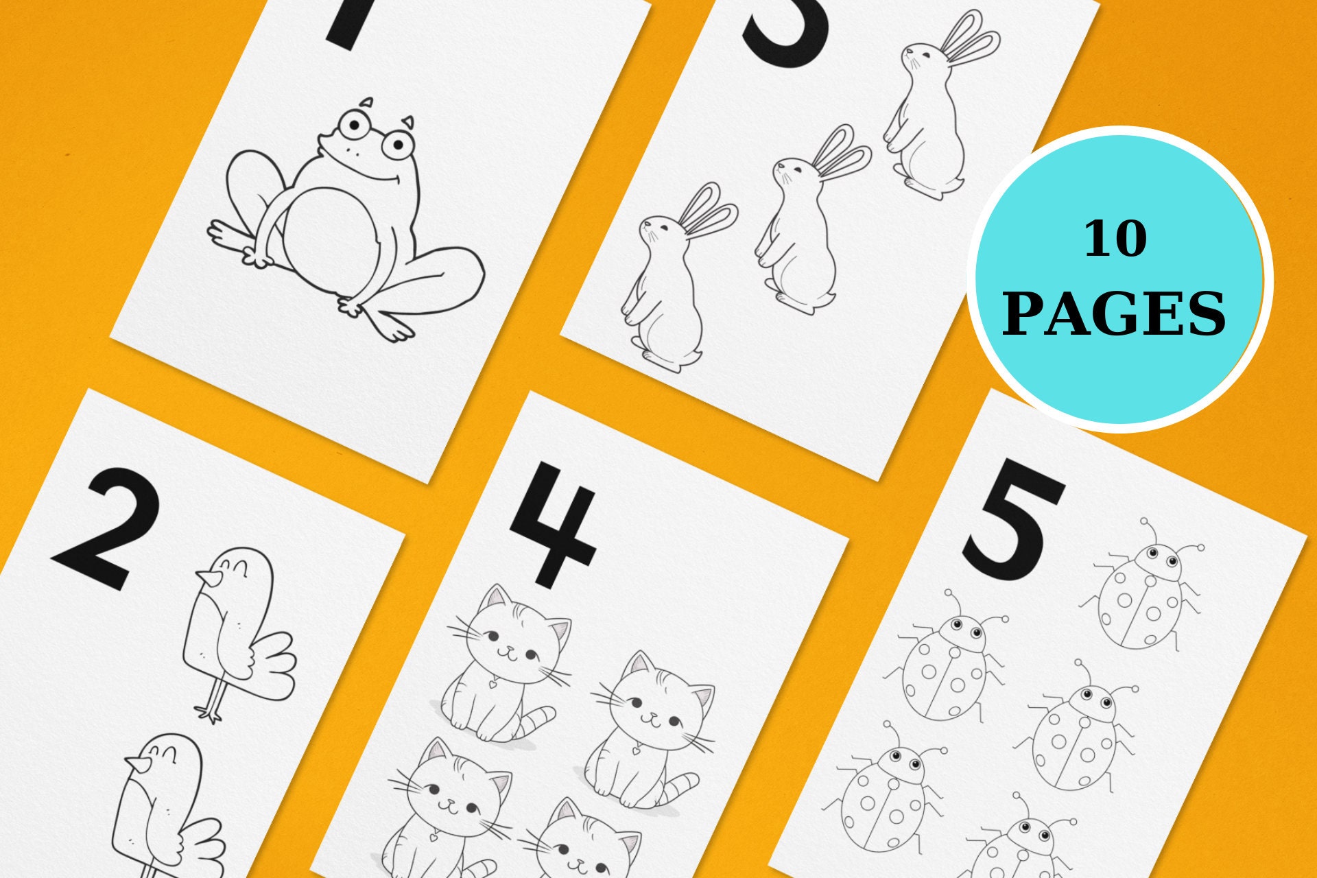 Count and Color Pages for Kids | Digital and Printable Coloring Pages ...