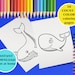 10 Whale Coloring Pages for Kids | Instant Download Coloring Sheets ...
