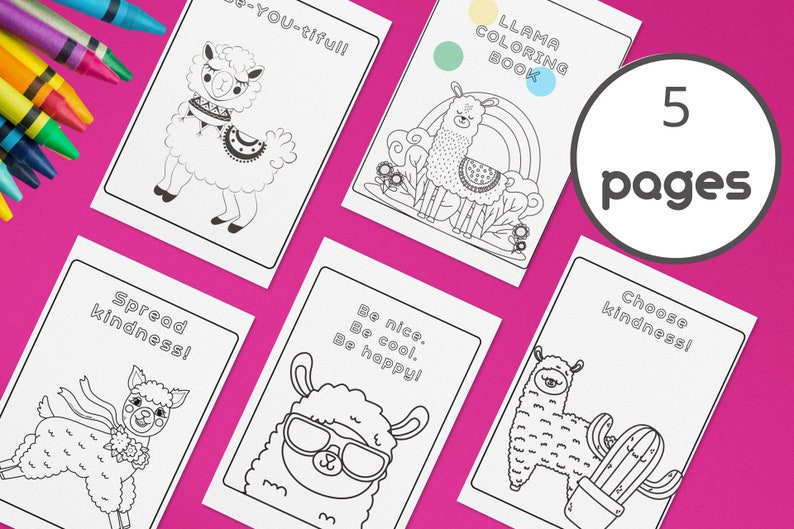 5 Llama Themed Coloring Pages for Kids | Printable Coloring Sheets ...
