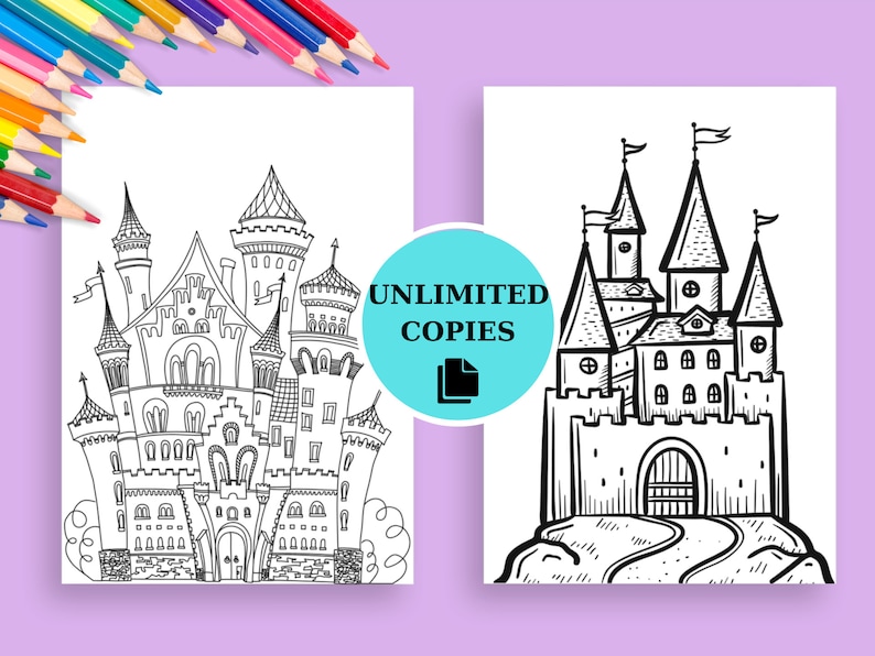 10 Medieval Castle Coloring Pages for Kids | Printable Castle Coloring ...