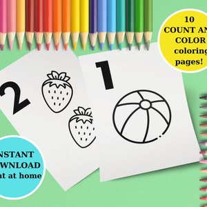 Count and Color Pages for Kids | Digital and Printable Coloring Pages ...