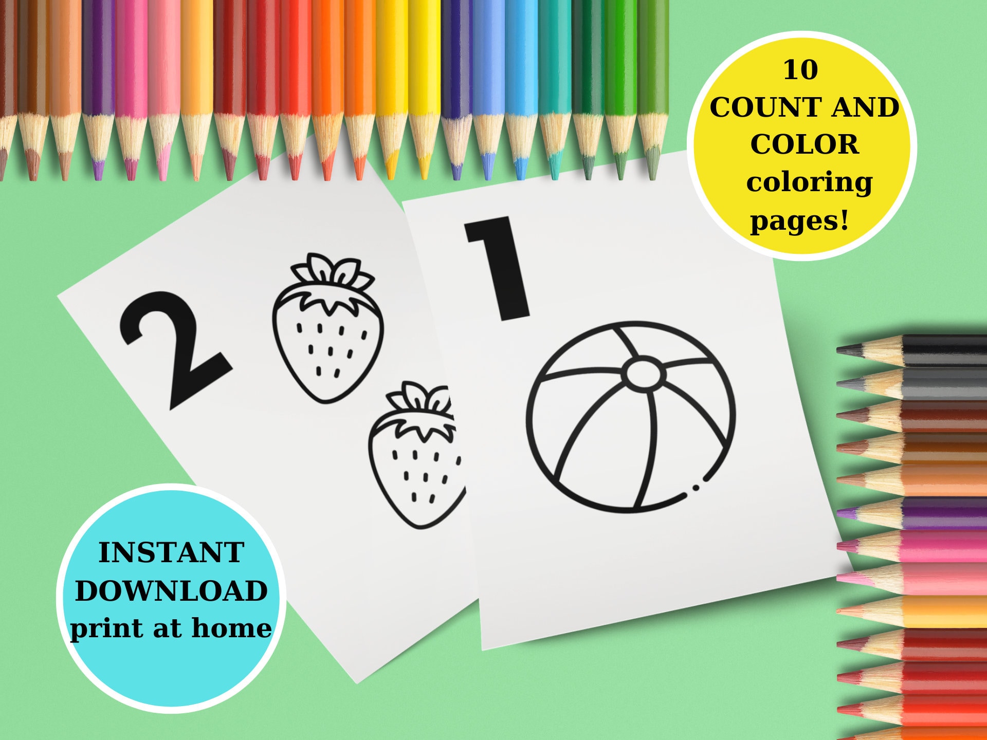 Kids Count and Color Pages | Printable Math Coloring Sheets (digital ...