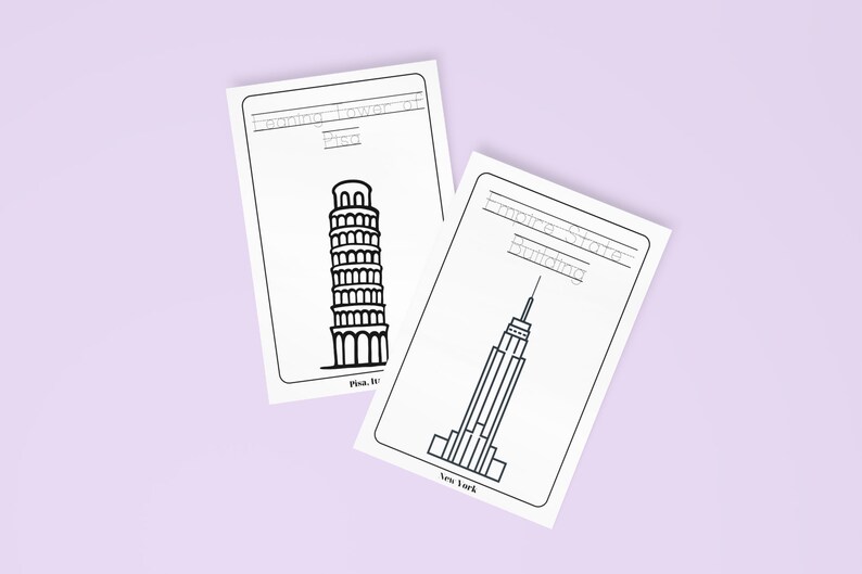 World Buildings Coloring Pages | Architecture Illustrations (digital ...