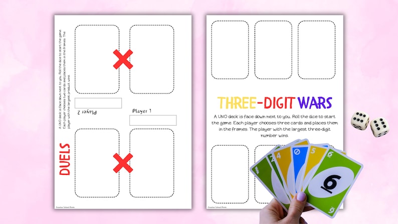 Math Games Using UNO Cards | Printable Hands-on Activities for ...