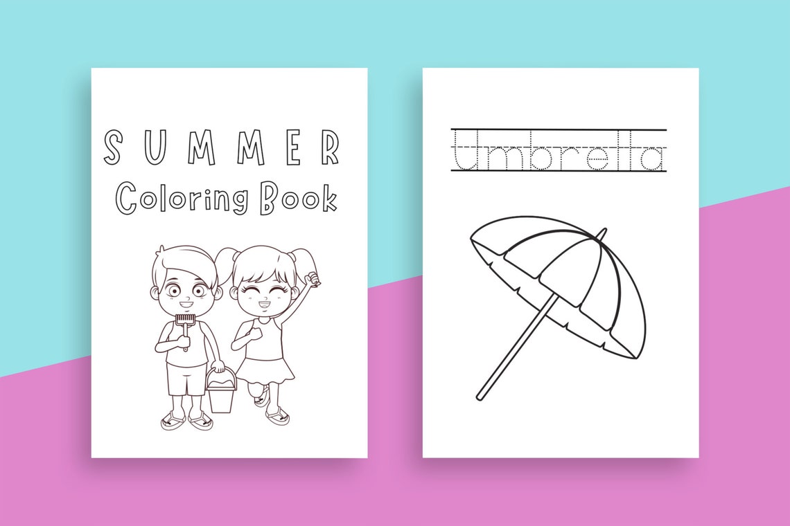 9 Printable Summer Coloring Pages | Kids Activity Book (digital ...