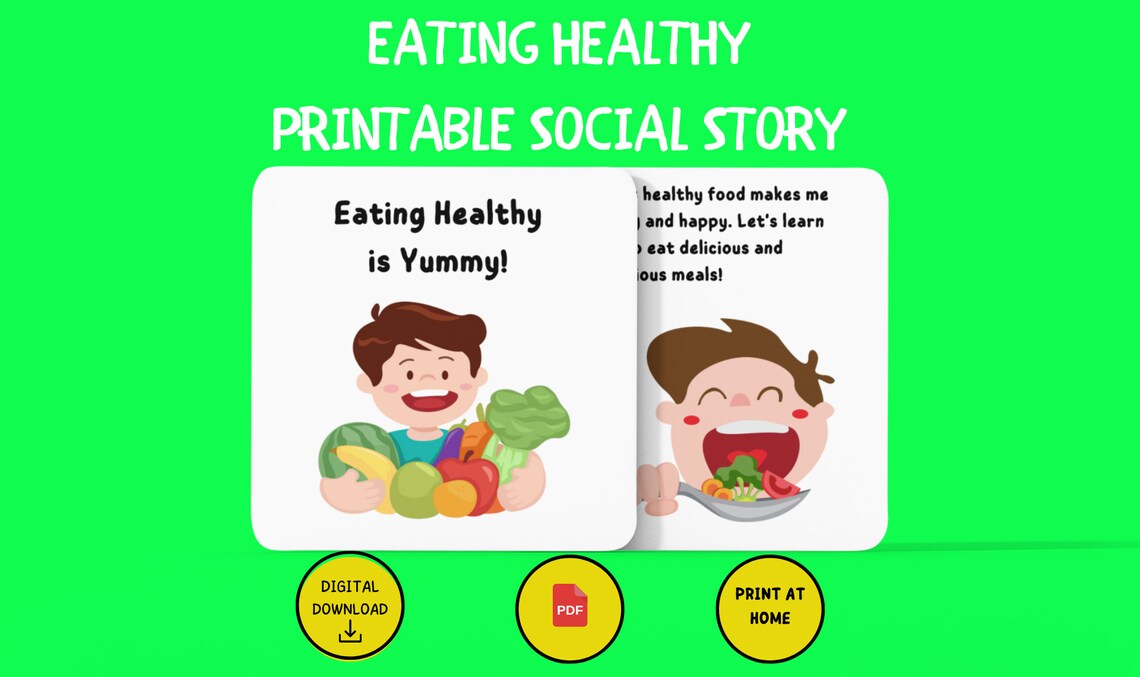 Printable Social Story: Eating Healthy is Yummy! (digital Download) - Etsy