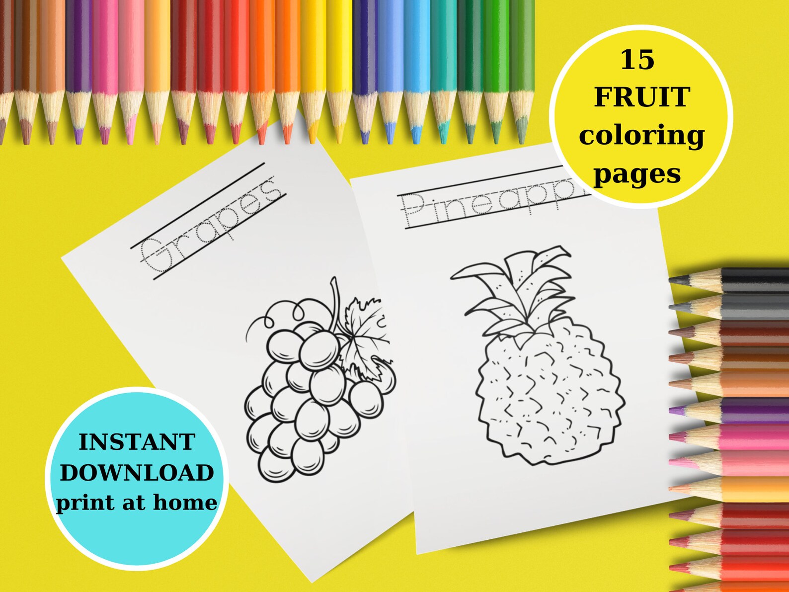 15 Printable Fruit Coloring Pages for Kids Fun Activity Coloring Pages ...