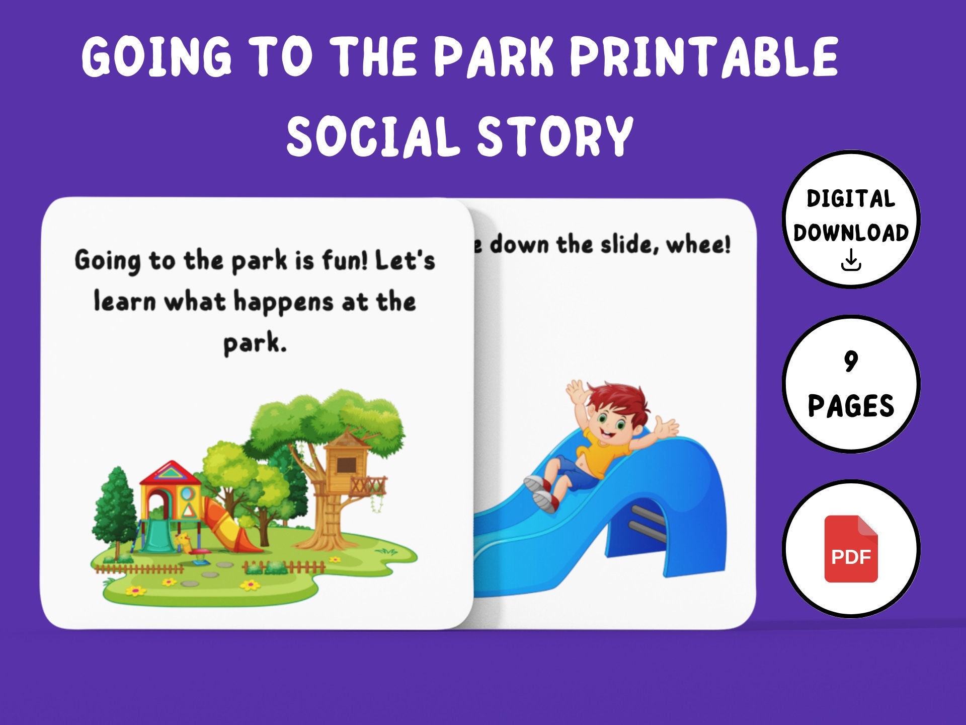 Social Story About Going to the Park | Printable Social Story | Digital ...