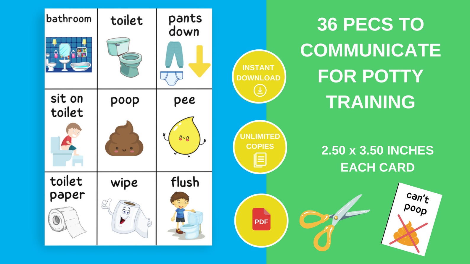 36 Printable Pecs Communication Cards for Potty Training for Boys ...