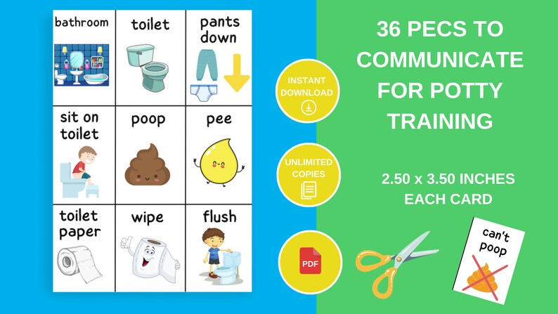 36 Printable Pecs Communication Cards for Potty Training for Boys ...