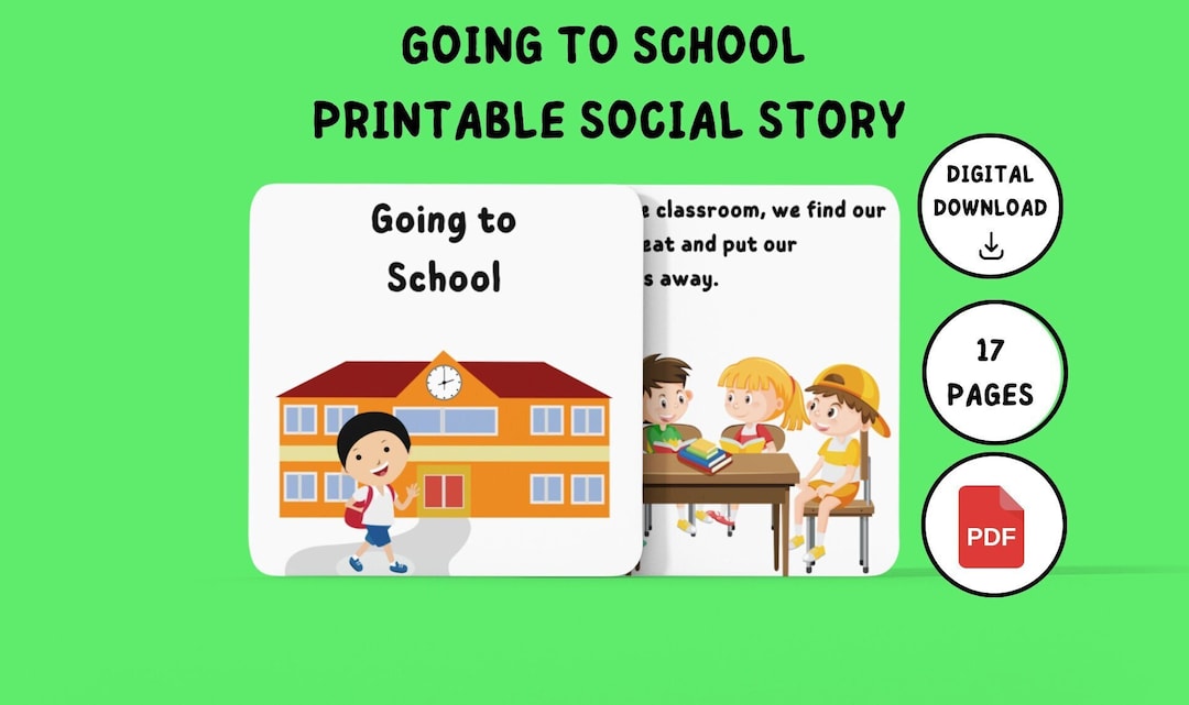 Social Story About Going to School | Printable Social Story | Digital ...