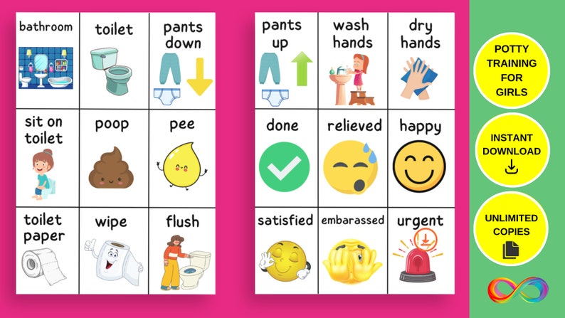 36 Printable Pecs Communication Cards for Potty Training for Girls ...